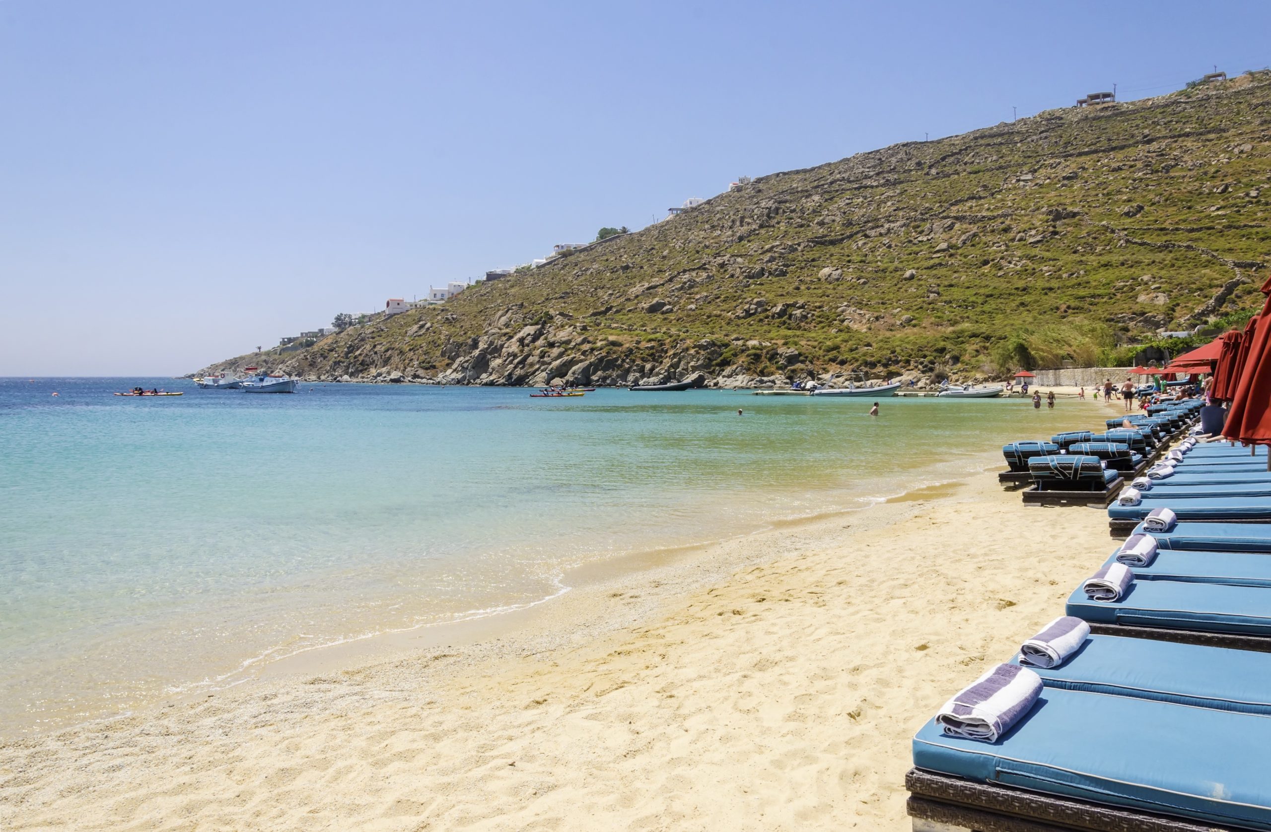 Soak Up the Sun on Psarou Beach in Mykonos