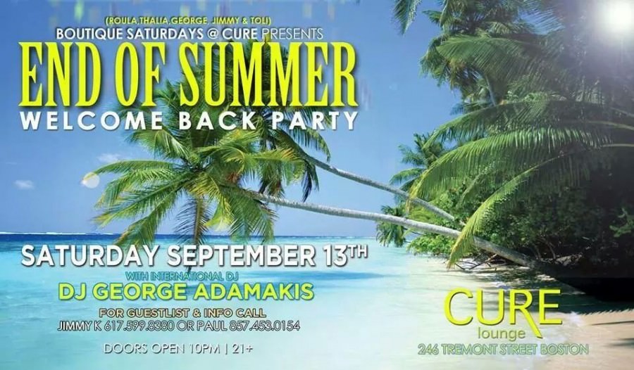 End of Summer Welcome Back Party International Night @ Cure Lounge