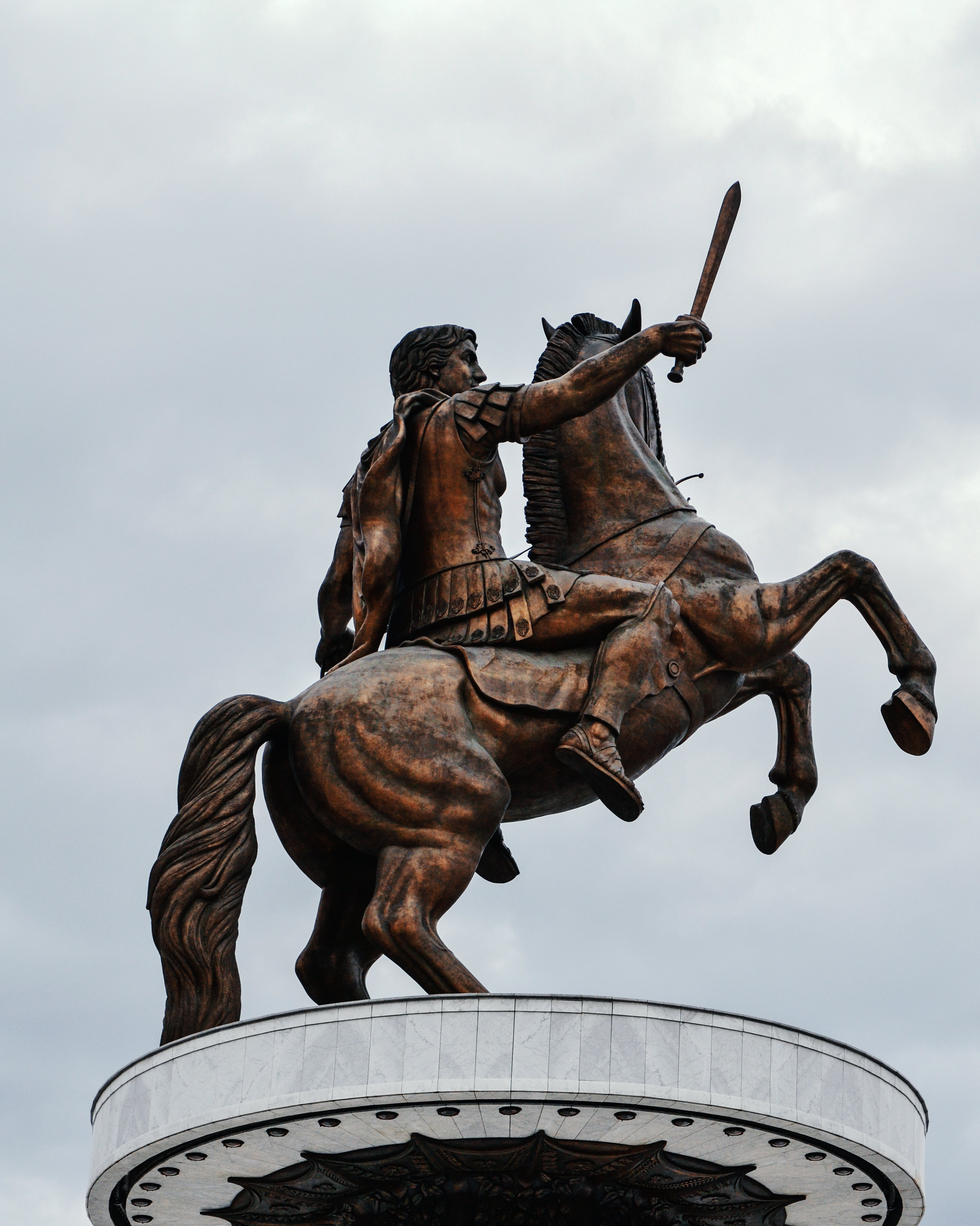 Alexander The Great On Horseback Greek King Statue