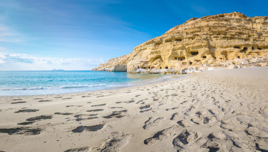 Matala, Crete is Known for Its Stunning Scenery