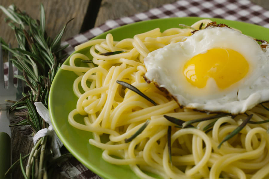 Recipe for Greek Style Spaghetti With Fried Eggs Recipe for Greek Style Spaghetti With Fried Eggs