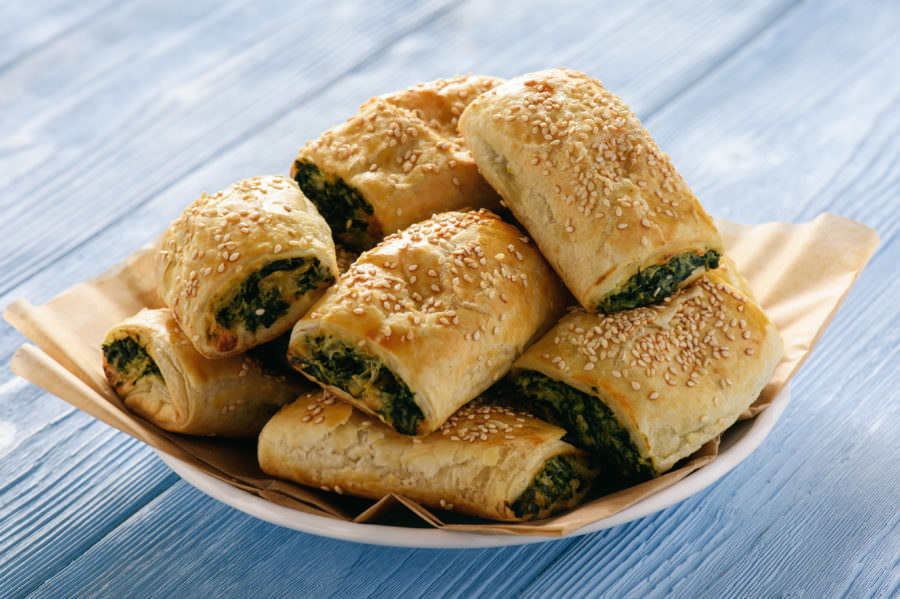 Recipe for Greek Style Spinach Pie With Sesame Seeds