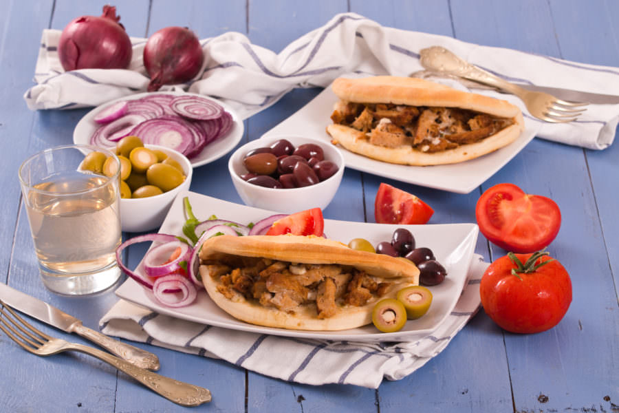 Recipe for Gyros With Olives and Hot Peppers