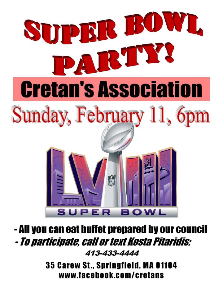 Super Bowl Party for the Cretans Association of Springfield MA‎