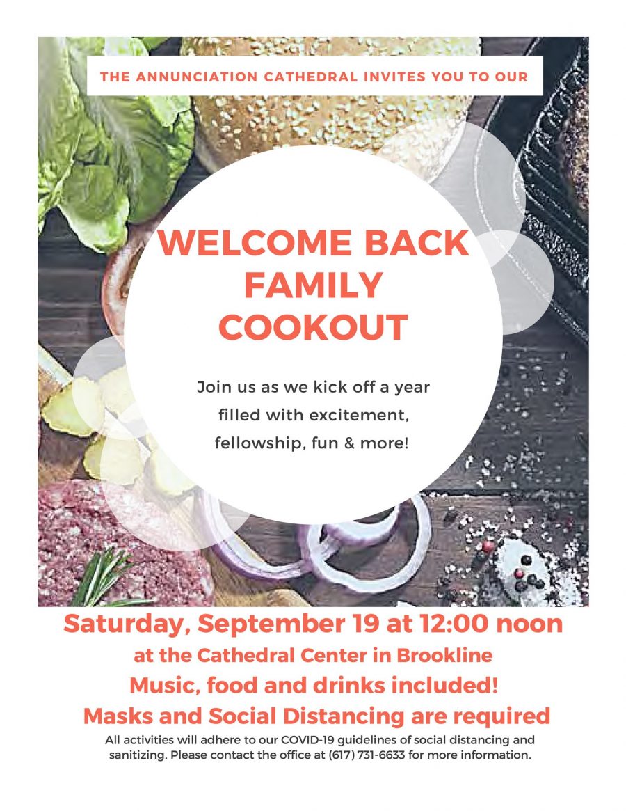 Welcome Back Family Cookout at the Cathedral Center Brookline MA