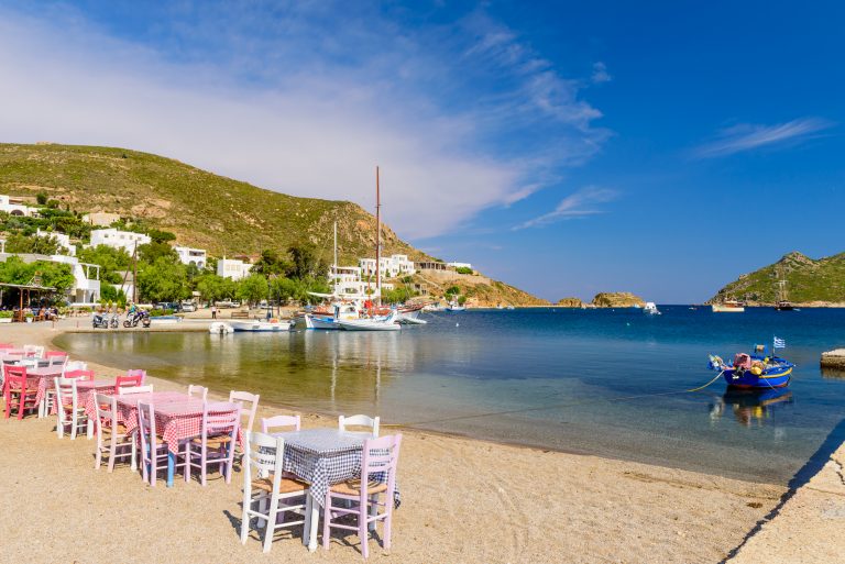 Lounge on Grikos Beach on Patmos