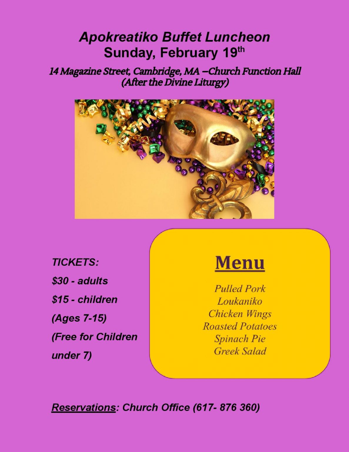 Apokreatiko Buffet Luncheon at Sts. Constantine and Helen Greek Church ...