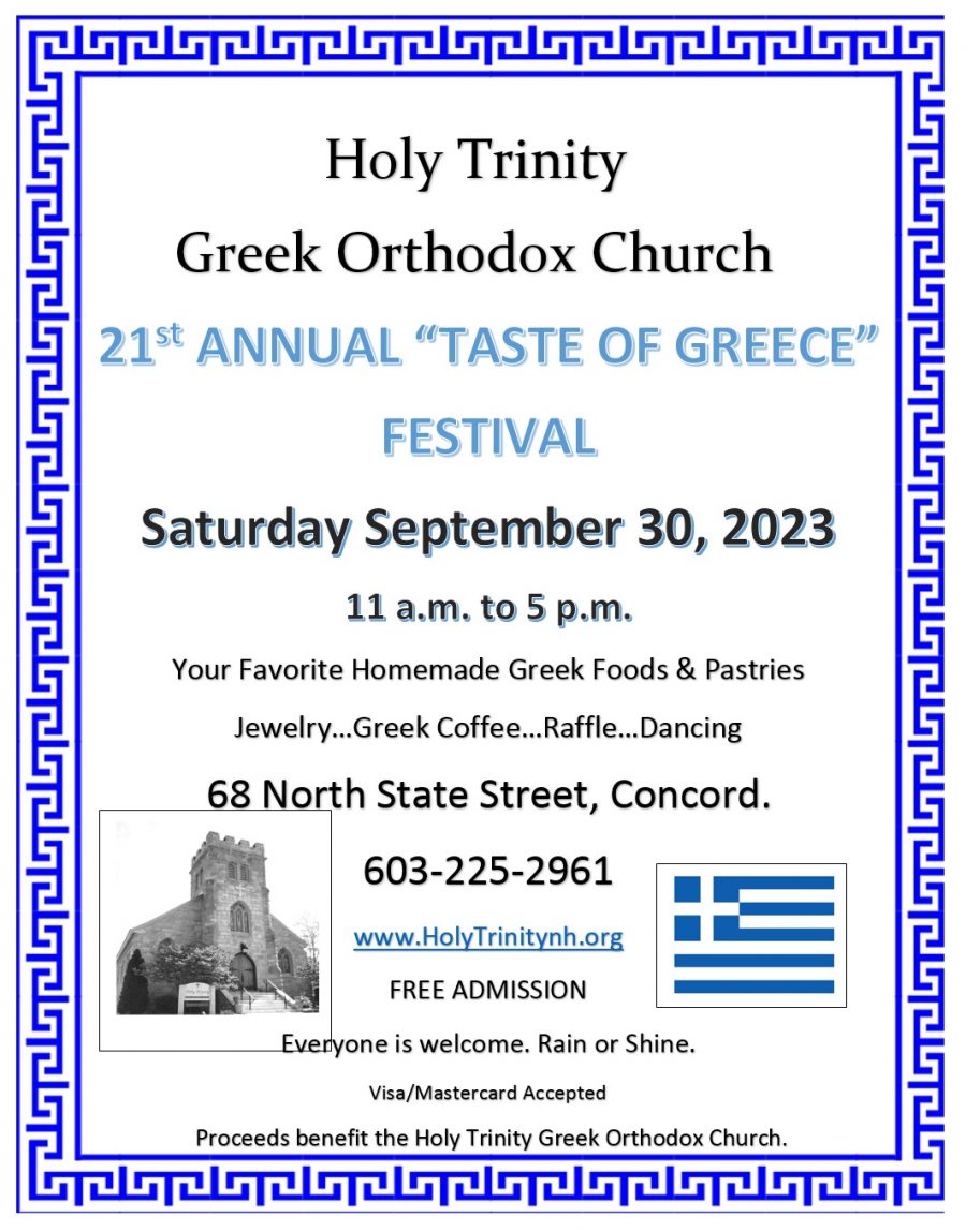 Taste of Greece Festival at Holy Trinity Greek Church Concord NH