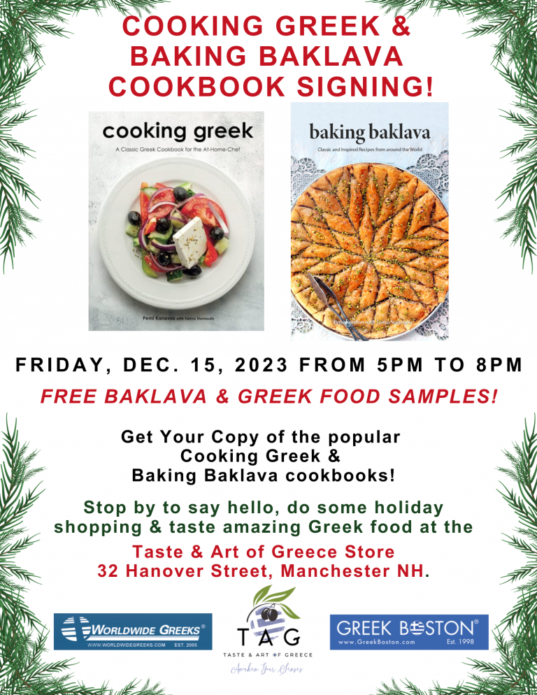 Cooking Greek and Baking Baklava Cookbook Signing Event in Manchester NH