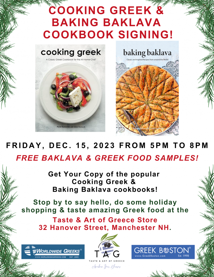 Cooking Greek and Baking Baklava Cookbook Signing Event in Manchester NH