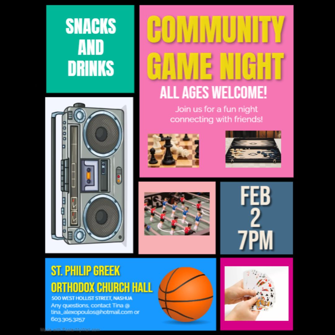Game Night at St. Philip Greek Orthodox Church Nashua NH