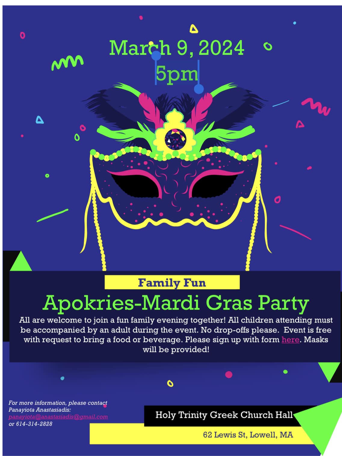 Apokries Party at Holy Trinity Greek Church Lowell MA